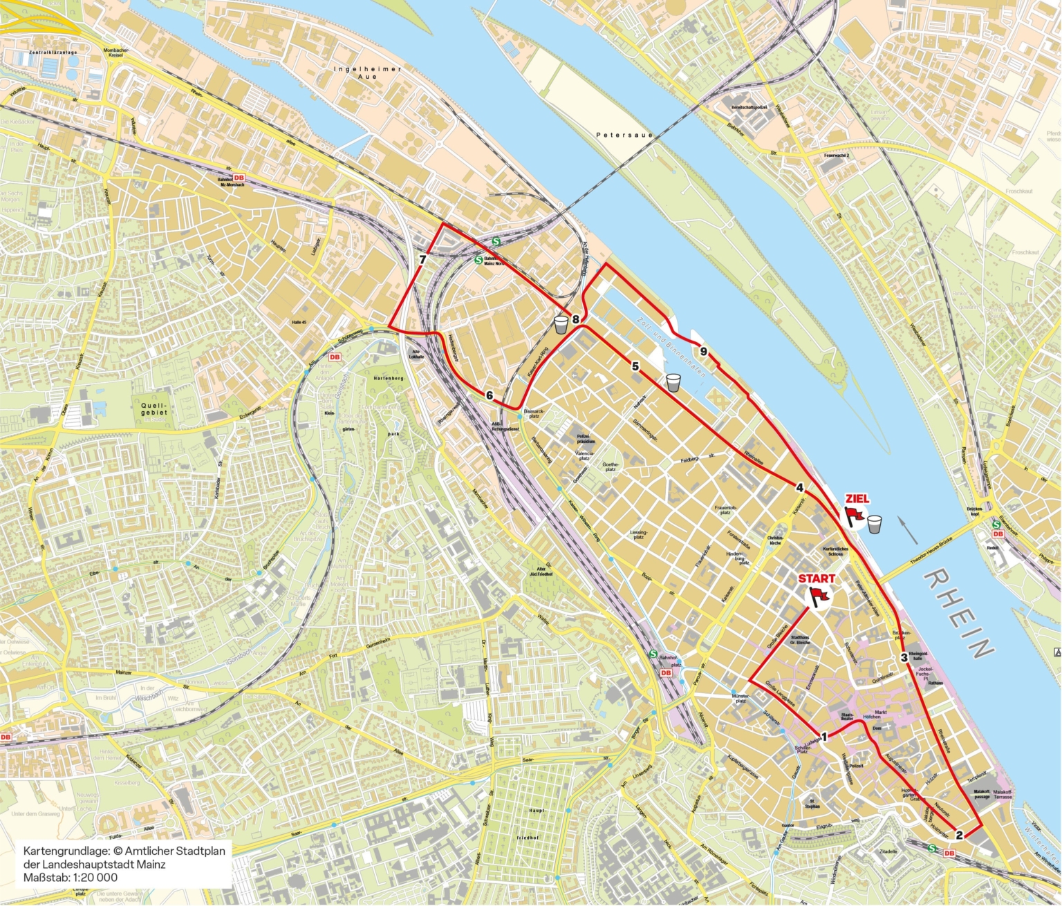 Strecke – Gutenberg Halbmarathon Mainz