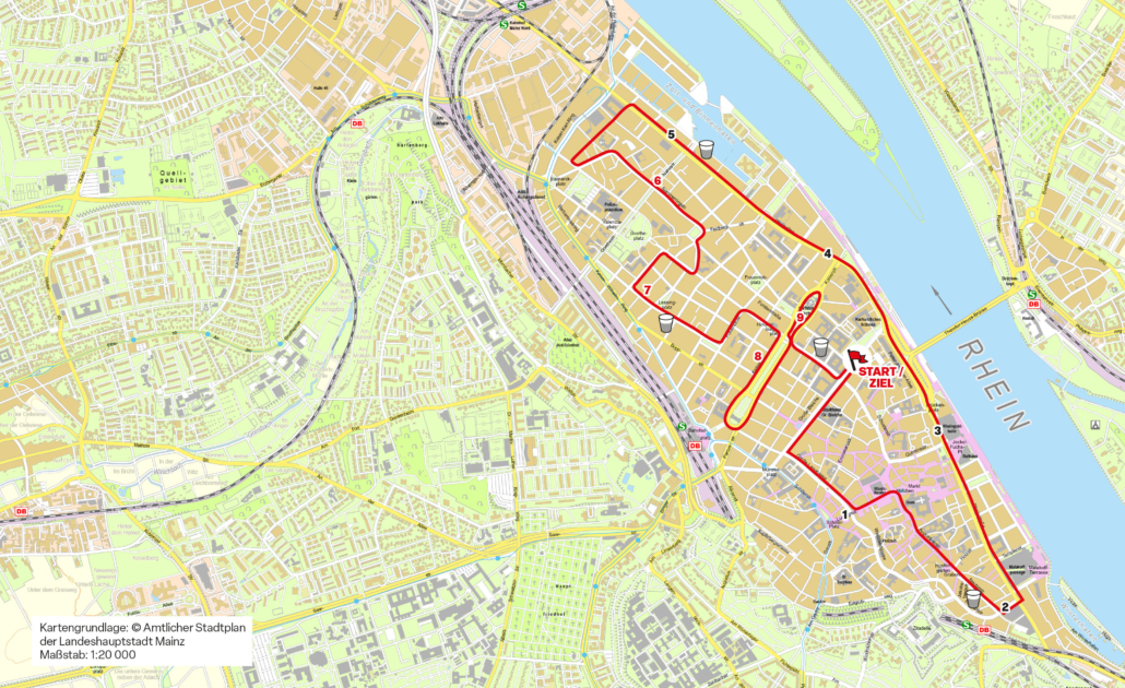 Strecke – Gutenberg Halbmarathon Mainz