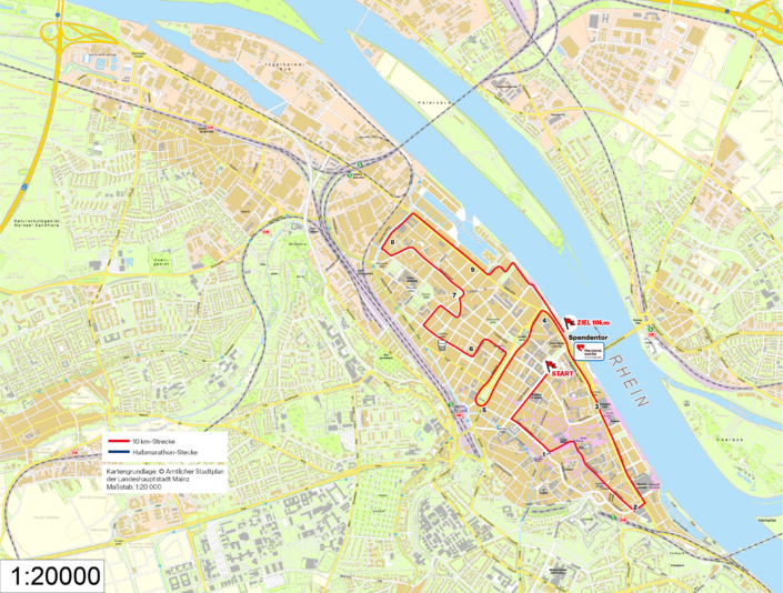 Strecke – Gutenberg Halbmarathon Mainz